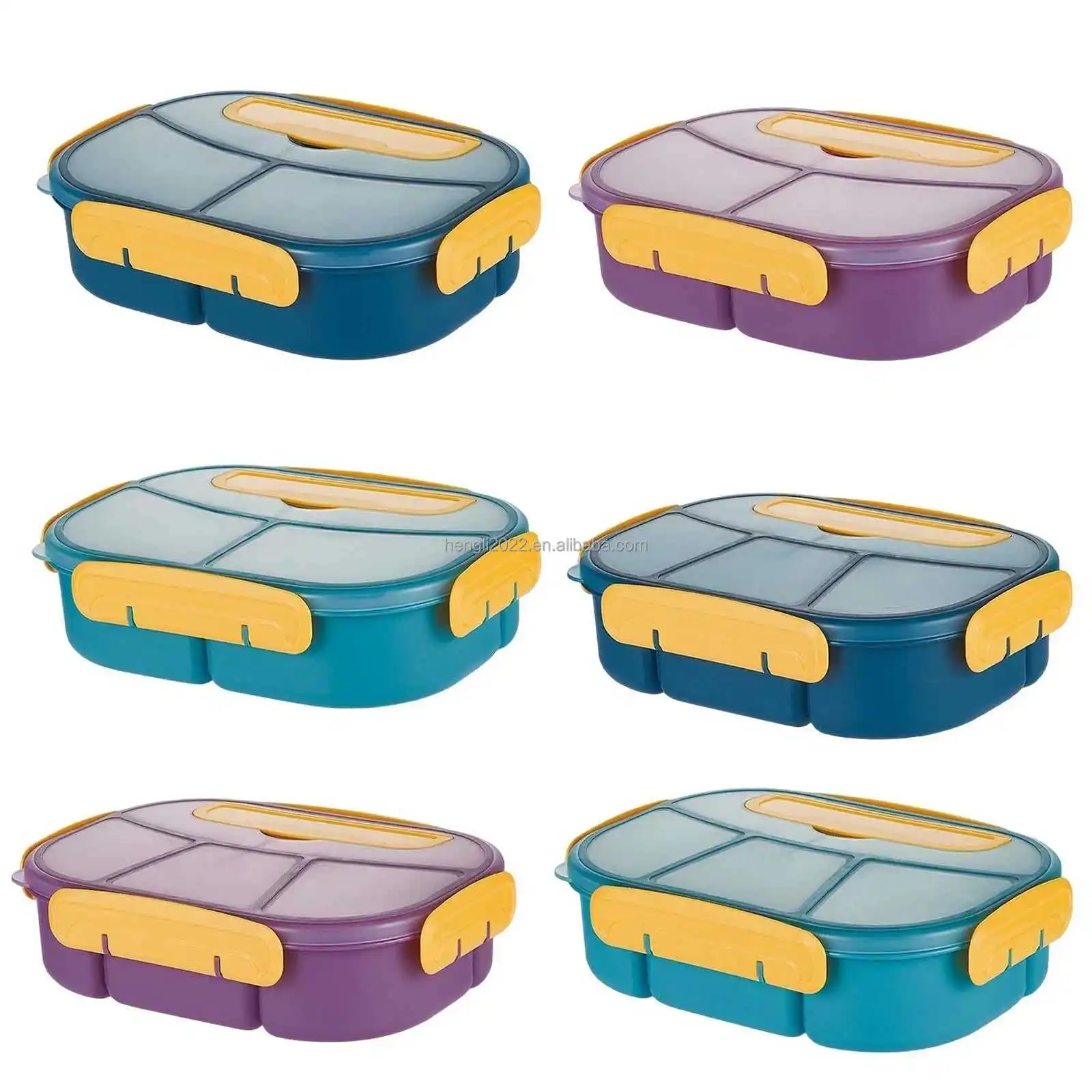 3-grid 1800ml Bento Lunch Box Reusable Microwave Freezer Safe for ...
