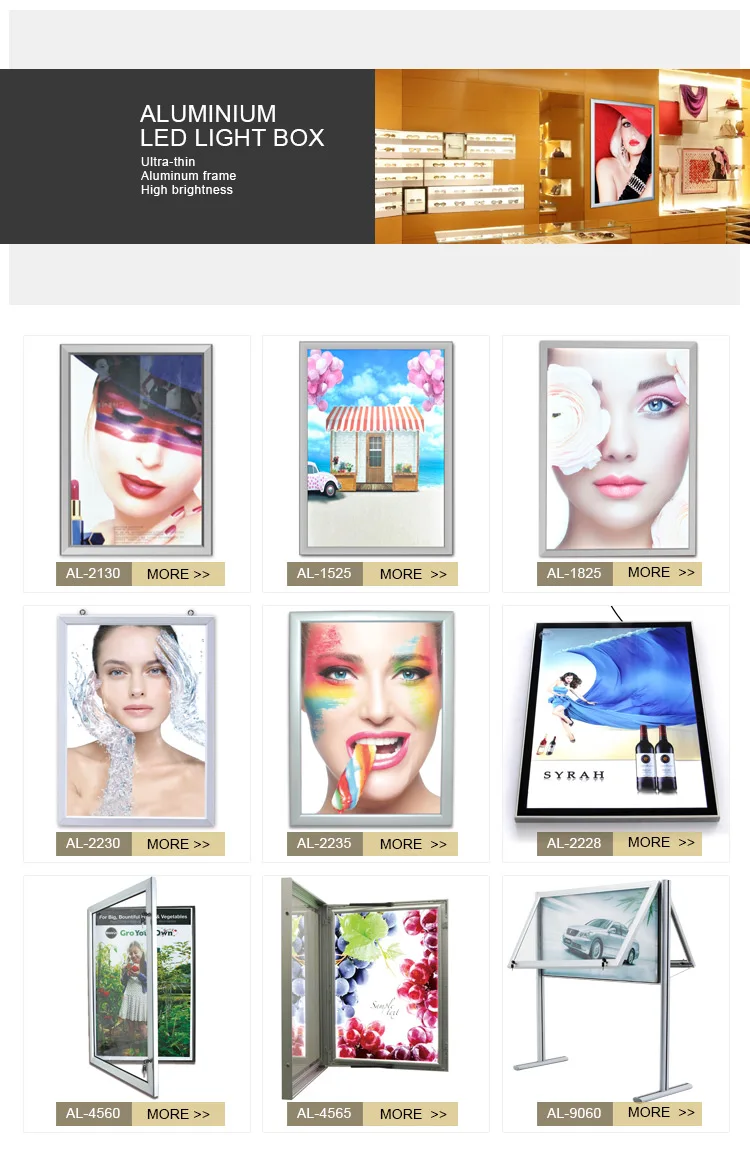 Restaurant Magnetic Led Light Box Illuminated Menu Board Led ...