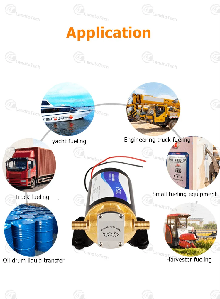 LANDTO High Pressure Dosing DC 12v 24v Pure Copper Gear Oil Pump ...