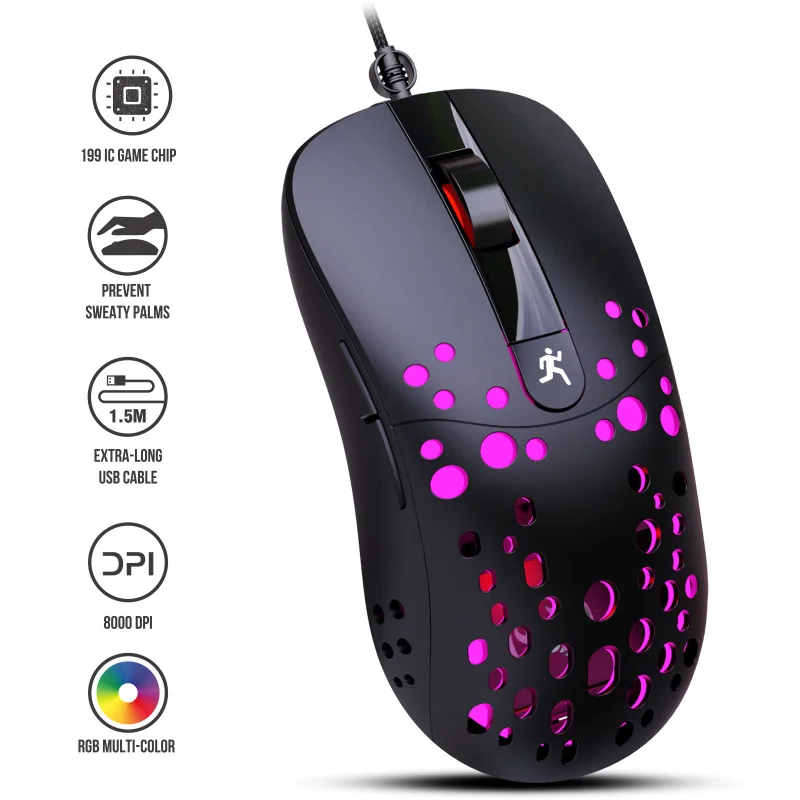 A904 Wired Gaming Mouse Rgb Luminous Hole Mouse With Light Switch ...
