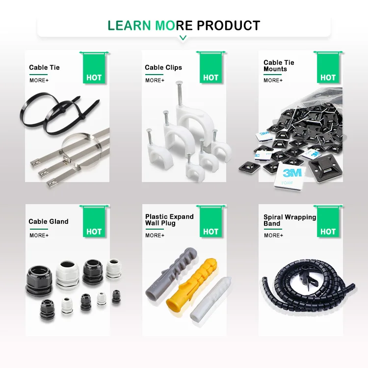 Nylon Wire Management Clips Clamp Wall Fixing Cable Zip Tie Mounting ...