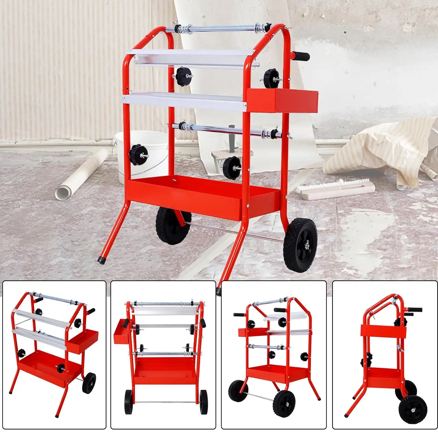 Jh-mech Masking Paper Dispenser Trolley - Durable & Mobile
