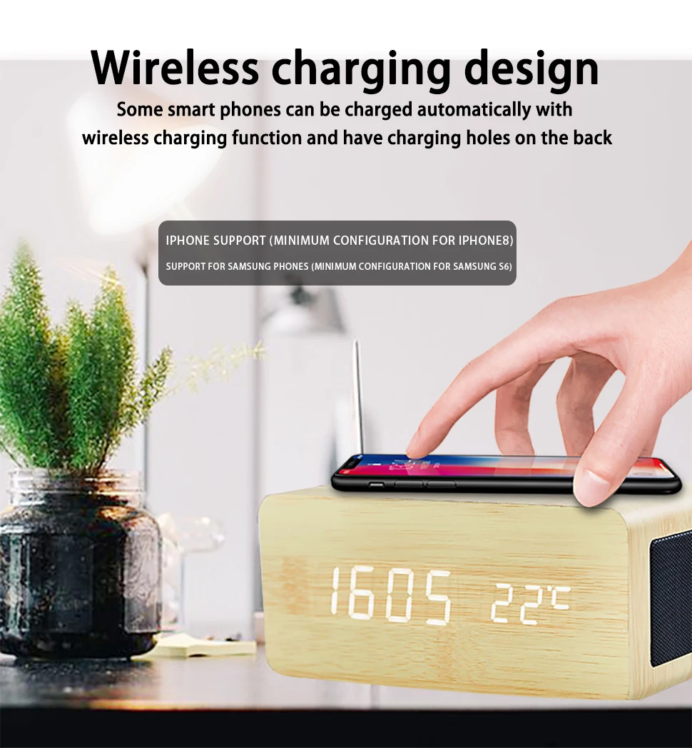 Wood Table Alarm Digital Thermo-hygrometer Thermometer Watch, Wooden ...