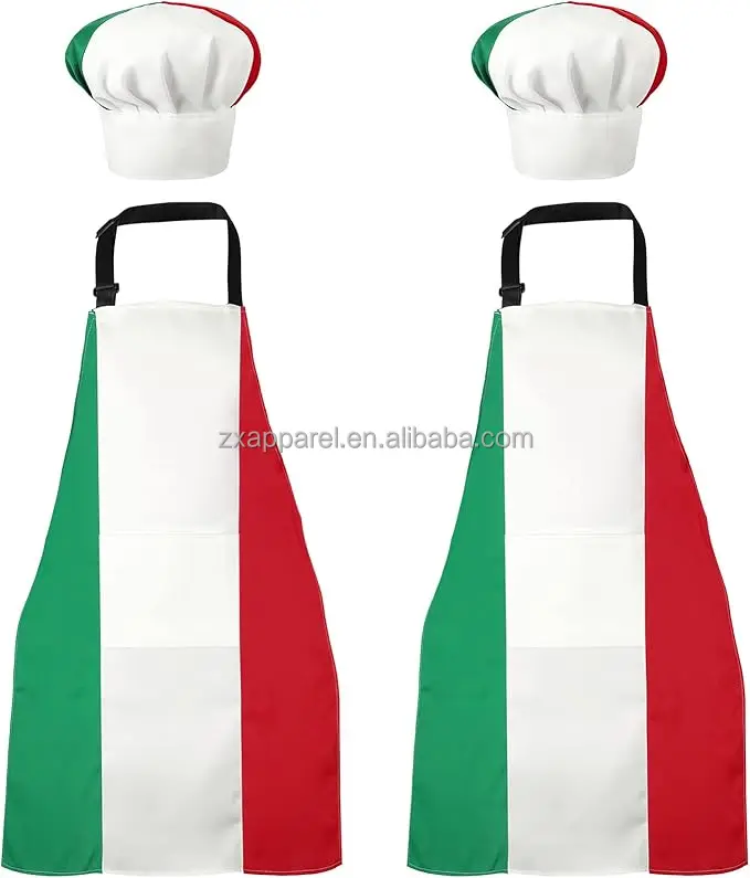 Italian Chef Costume Italian Flag Chef Bib Apron and Hat Bandanas for ...