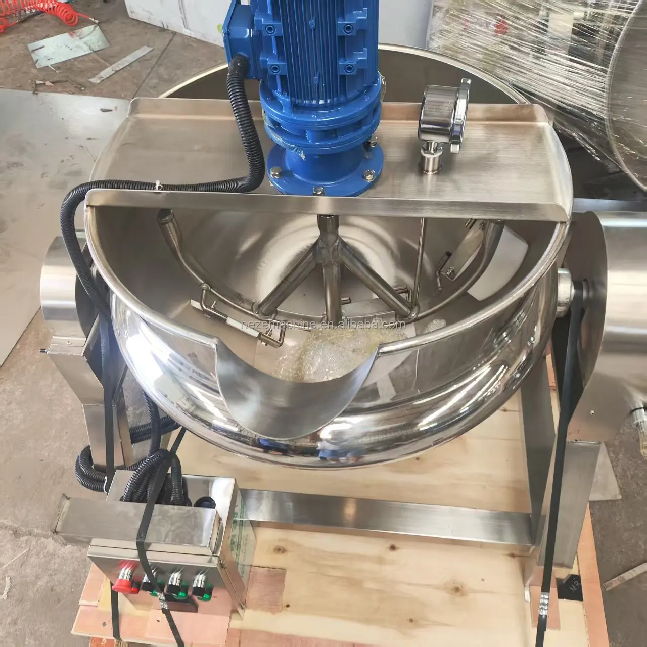 100l Industrial Cooking Pot With Agitator Steam/gas/electric Jacketed ...