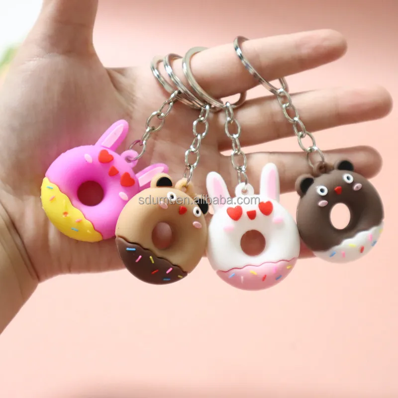 Donut Keychain Gift Idea Kawaii Food Glitter Keyring Key Chain Donuts ...