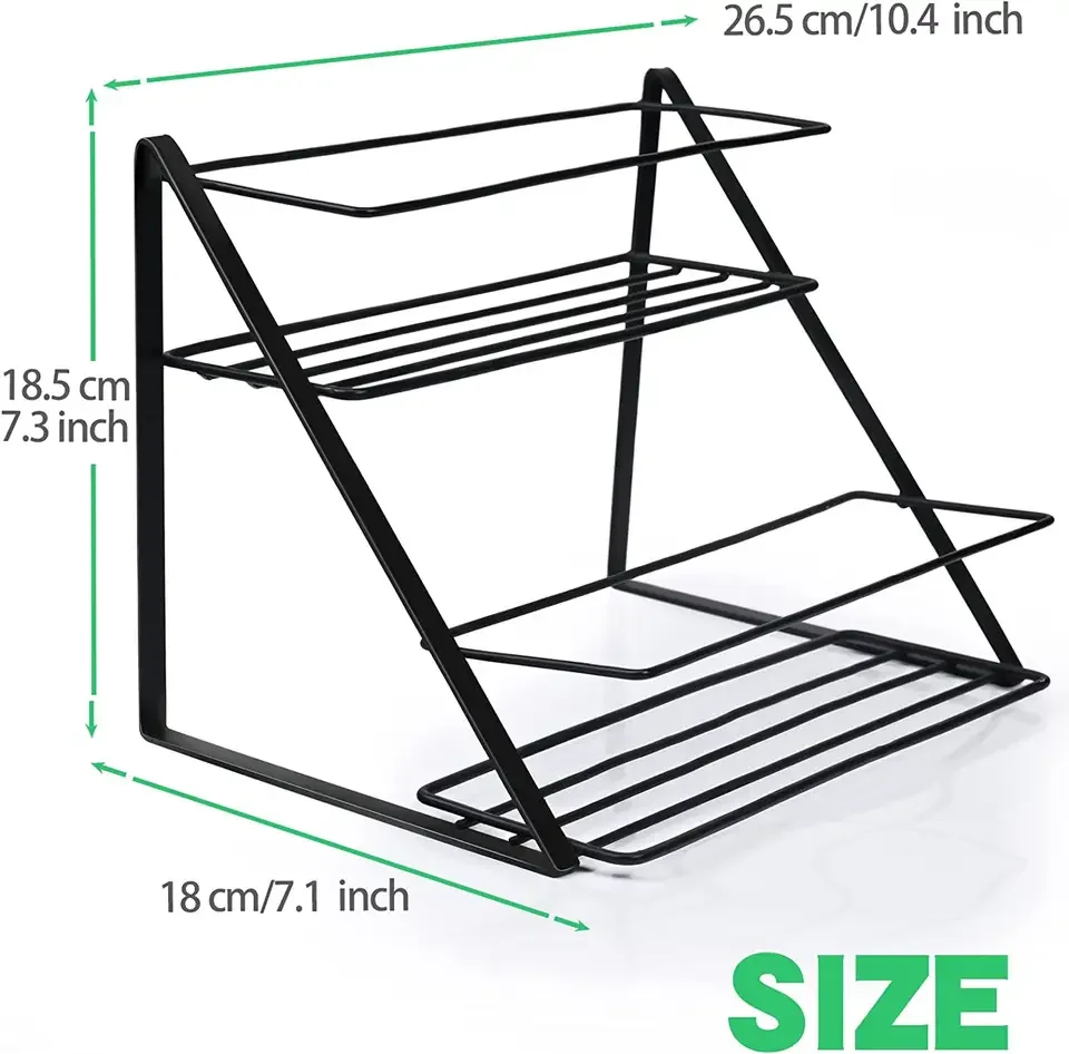 Metal Trapezoidal Display Rack Kitchen Display Rack Spice Storage Rack ...
