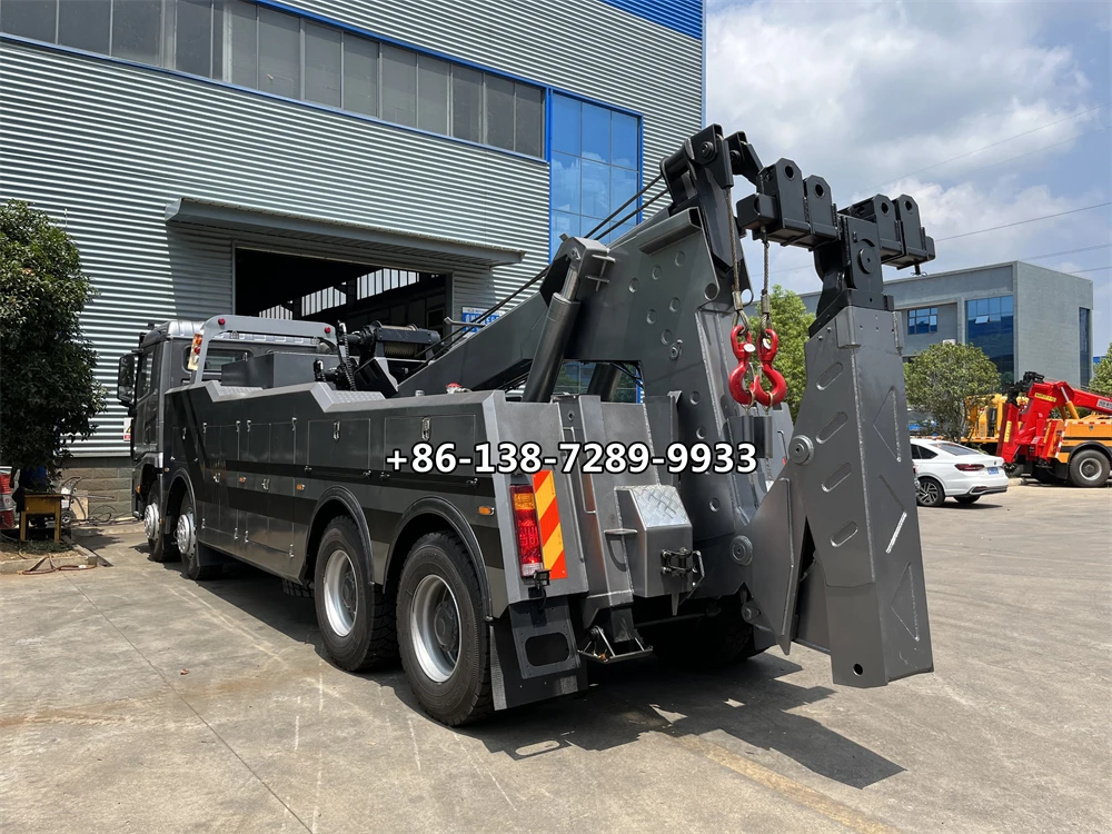 Shacman Heavy Duty Flatbed Sliding Rotator Tow Truck Towing Wrecker ...