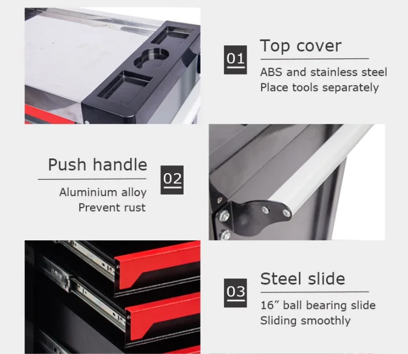 258 Pcs Multifunctional Tool Trolley Cart Tool Cabinet Tool Sets ...