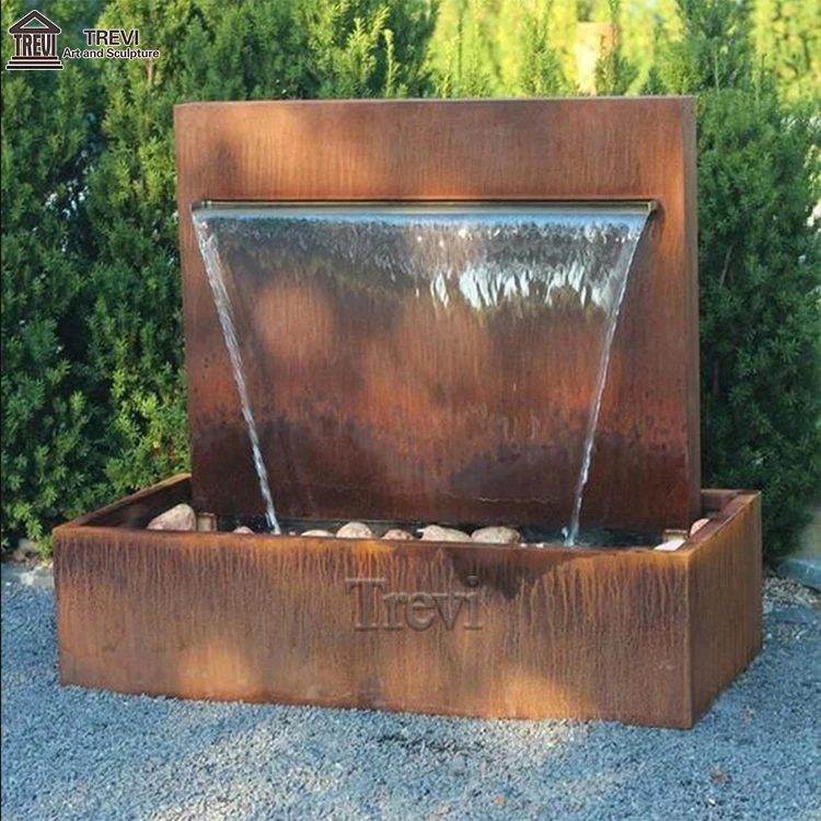 Garden Metal Decor Waterfall Rainfall Corten Steel Water Feature ...