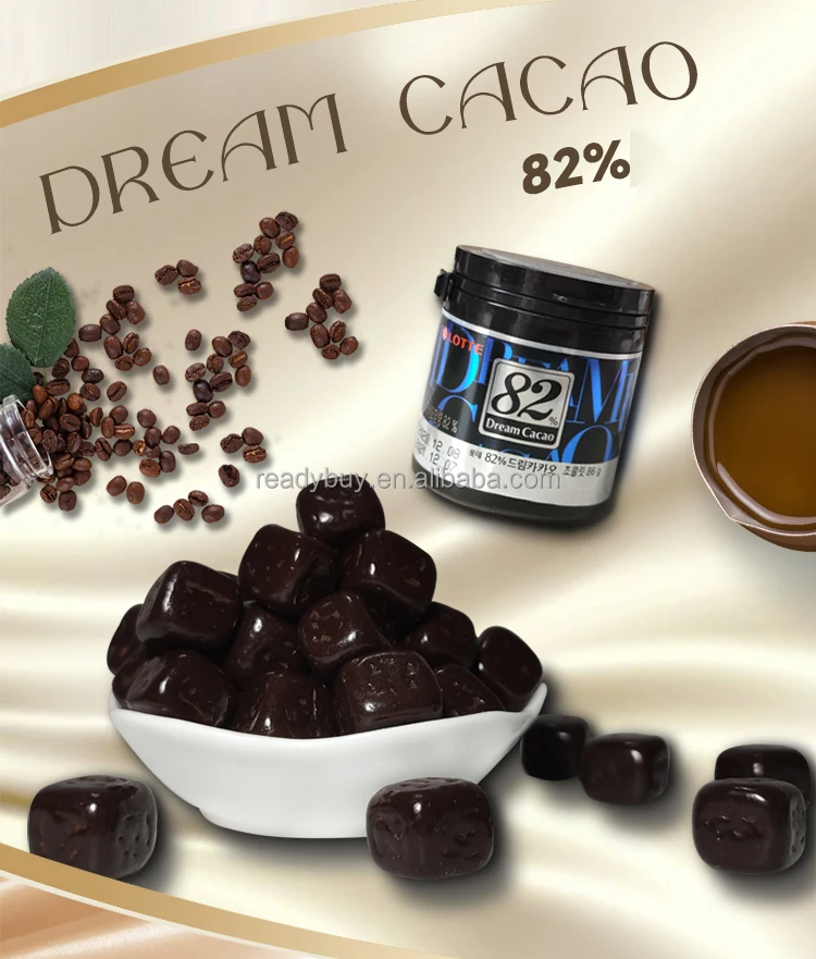 Korean Lotte Black Chocolate Cube 90g Exotic Snack With 56% Cocoa Beans ...