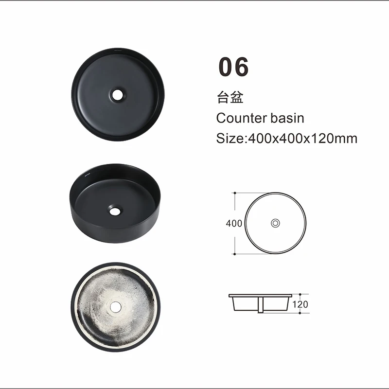 Empolo Modern Black Ceramic Vanity Bathroom Sink Face Washbasins for ...