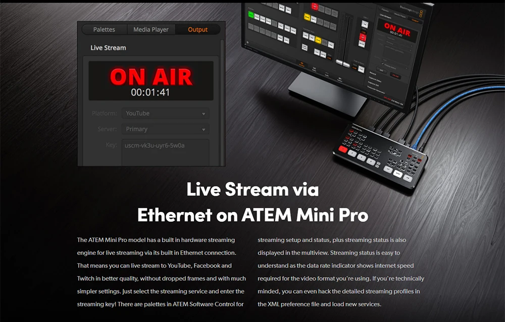 BMD ATEM Mini Pro Video Mixer & Live Streaming Switcher