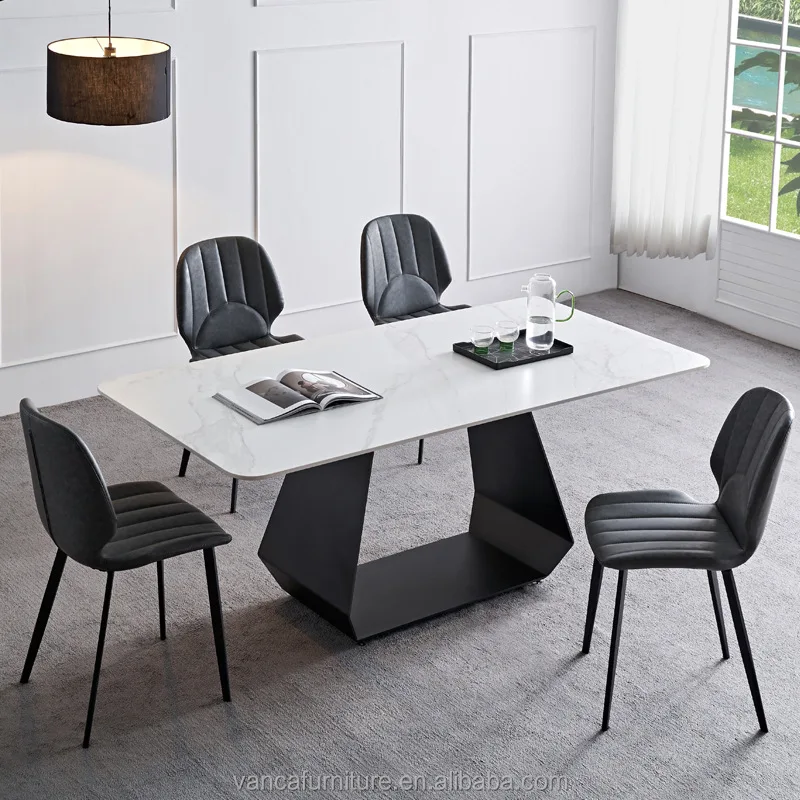 U Shape Dining Table Base Frame White Marble Or Sintered Stone Table ...