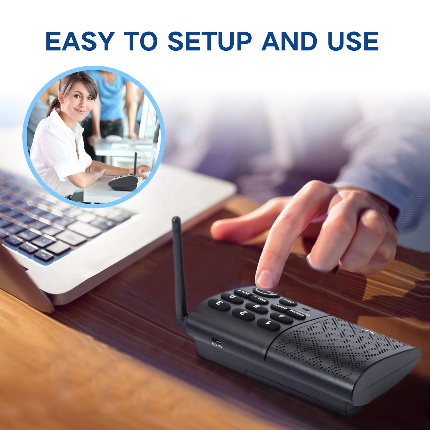 HOSMART Portable Wireless Intercom System - 1500FT Range