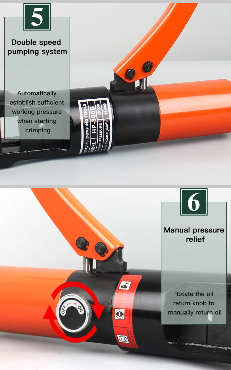 Hand-operated Hydraulic Crimping Tool HP-300B - 4.0kgs