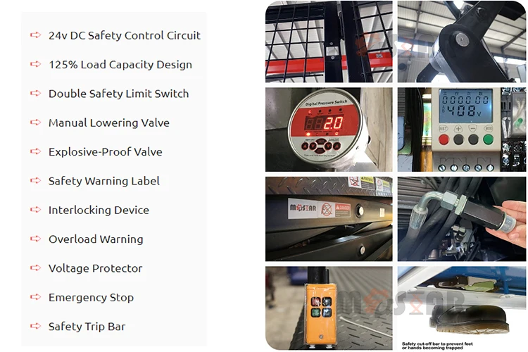 1 Ton Cargo Pallet Lift Platform Fixed Scissor Lift Platform Hydraulic ...