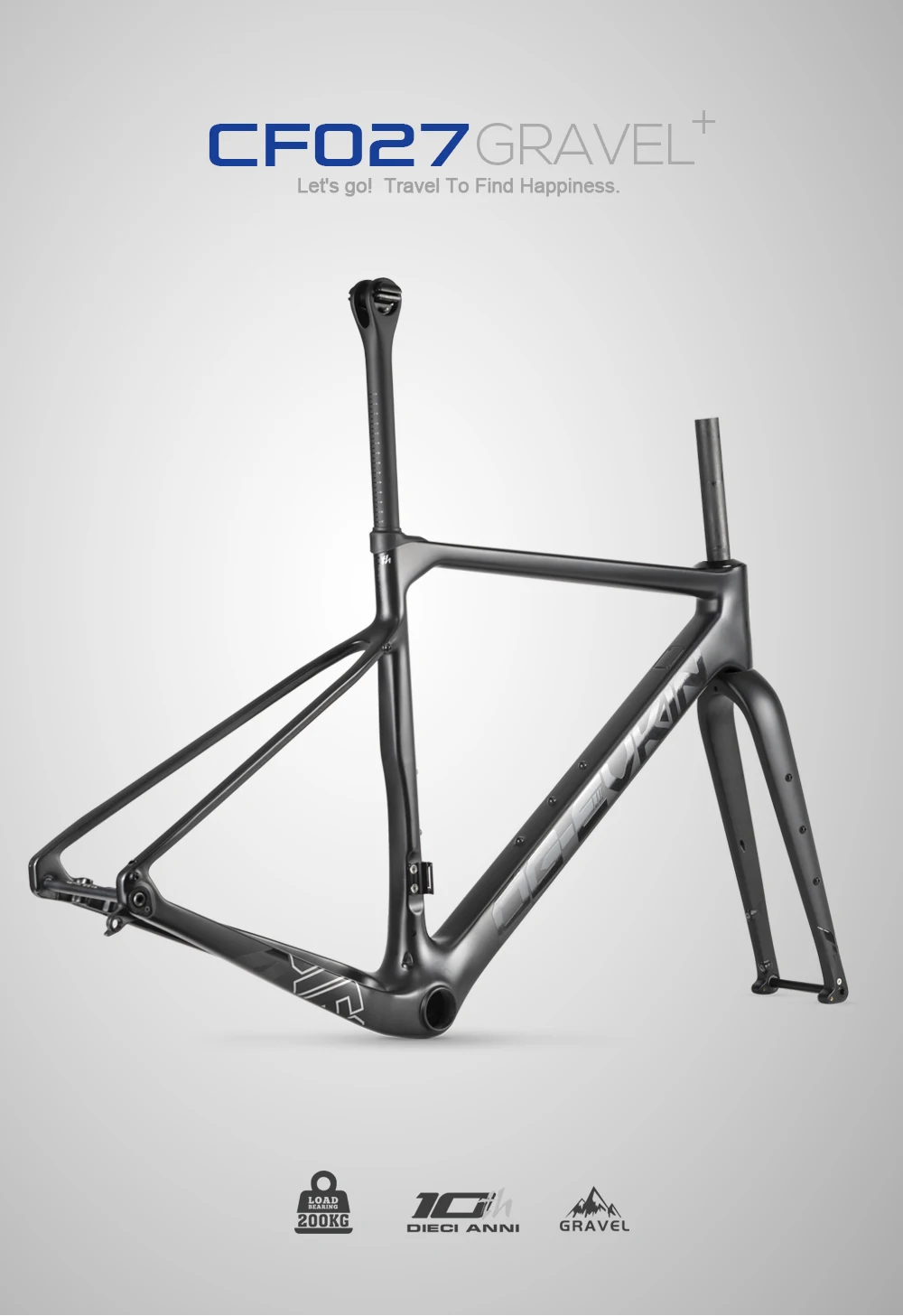 T800 Carbon Road Bike Frame Disc Brake 700C Track Bikes Frameset ...