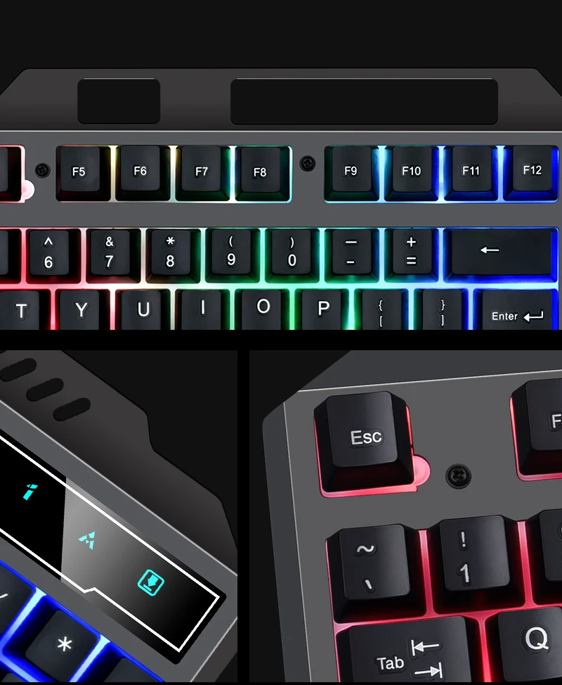 Rk300 Led Backlight Usb Wired Gamer Keyboard104 Keys Rgb Gaming ...