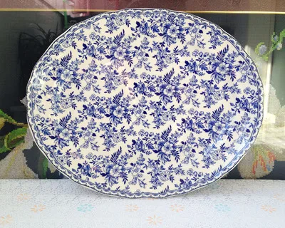 Factory Wholesale European Style Blue and White Pattern Dinner ...
