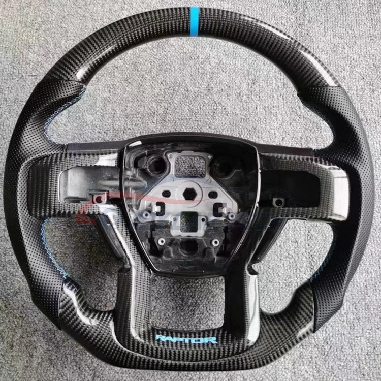 For Ford F150 Raptor Real Carbon Fiber And Leather Steering Wheel ...