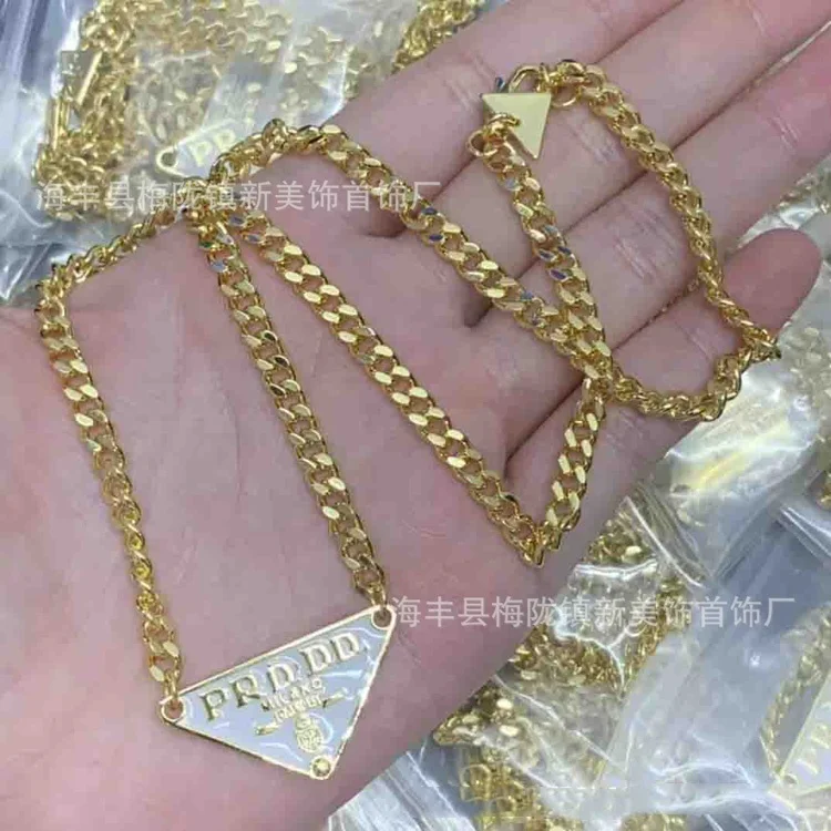 Luxury Brand Inspired Designer Jewelry Necklace Gold Plated Stainless ...