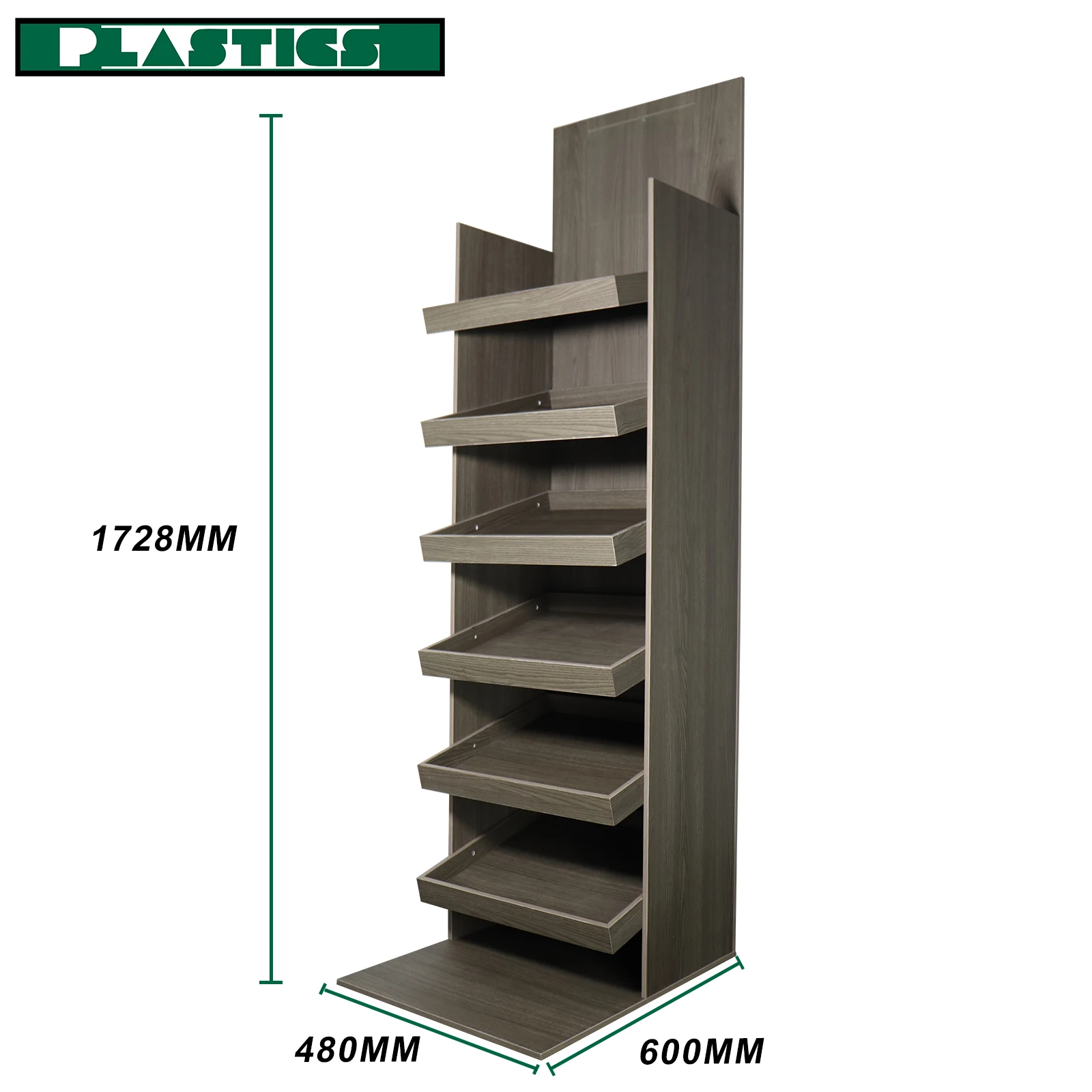 Custom Retail Acrylic Cylinder Wood Hat Display Shelf Stand Single Side ...