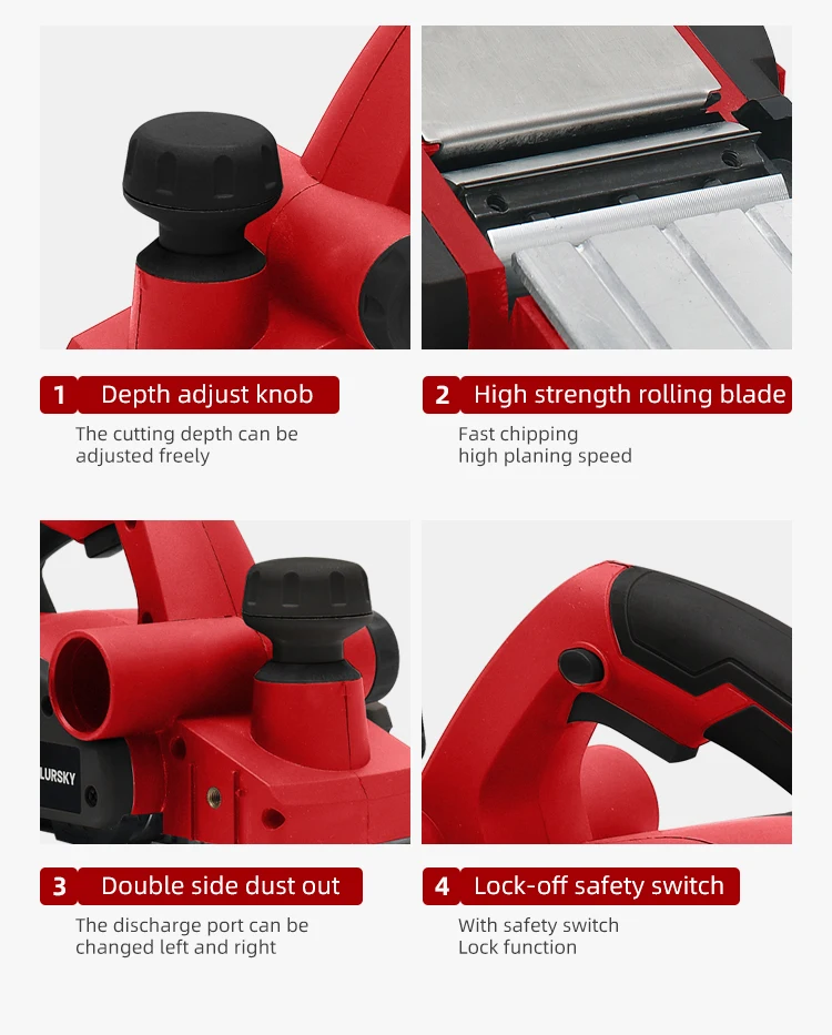 LURSKY 2024 Electric Planer Professional 710W Mini Electric Wood Planer ...