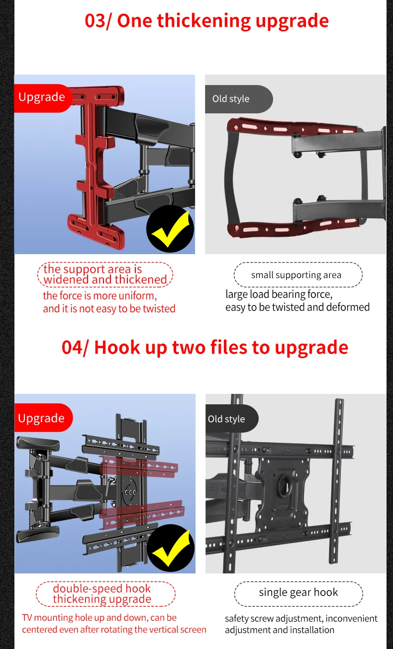 Hillport Full Motion TV Wall Mount - 90 Degree Rotation