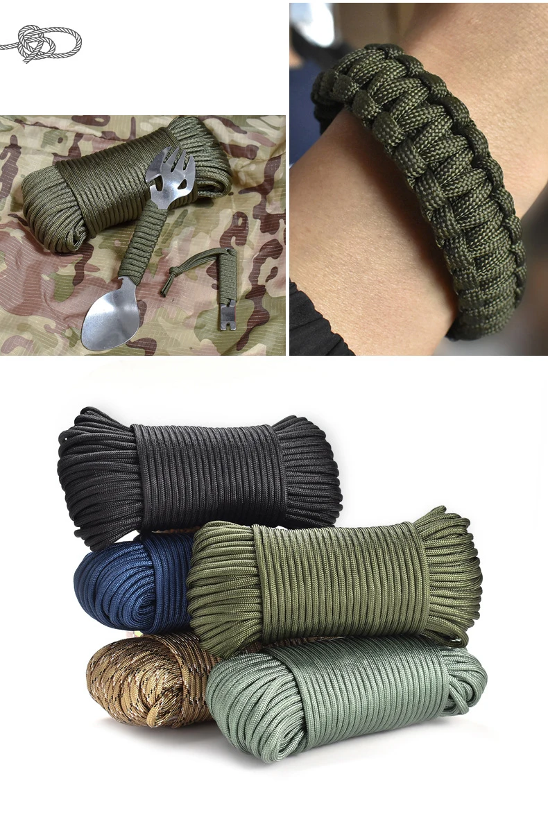 Outdoor Survival Kit 550 4mm Parachute Cord 10 Strands for Keychain and ...