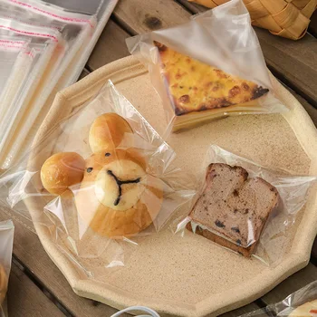 Custom Flat Square Bottom Transparent Clear Biscuit Strawberry Bread ...
