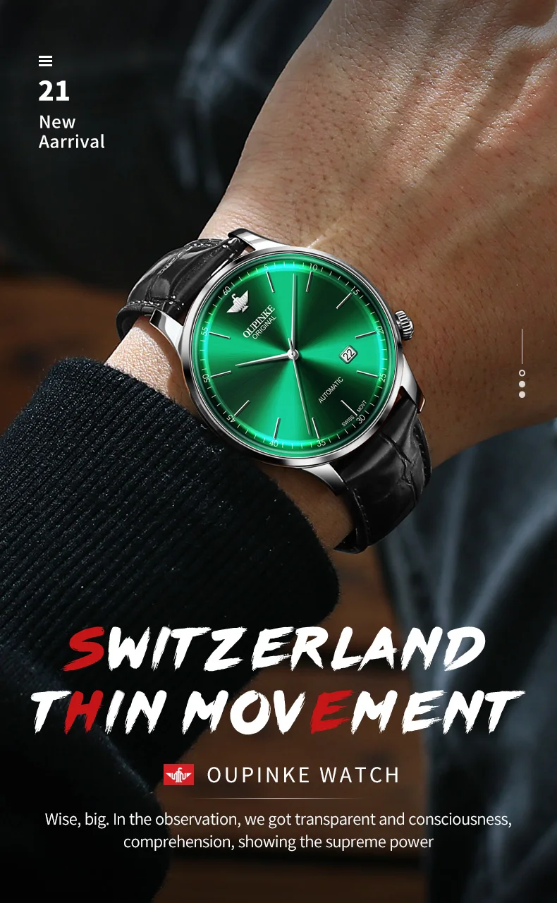 OUPINKE 3269 Wholesale Movement - Automatic Leather Strap Watch