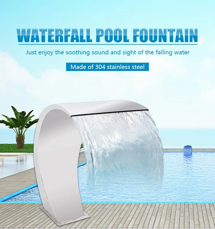 Stainless Steel Swimming Pool Waterfall Swimming Pool Water Blade ...
