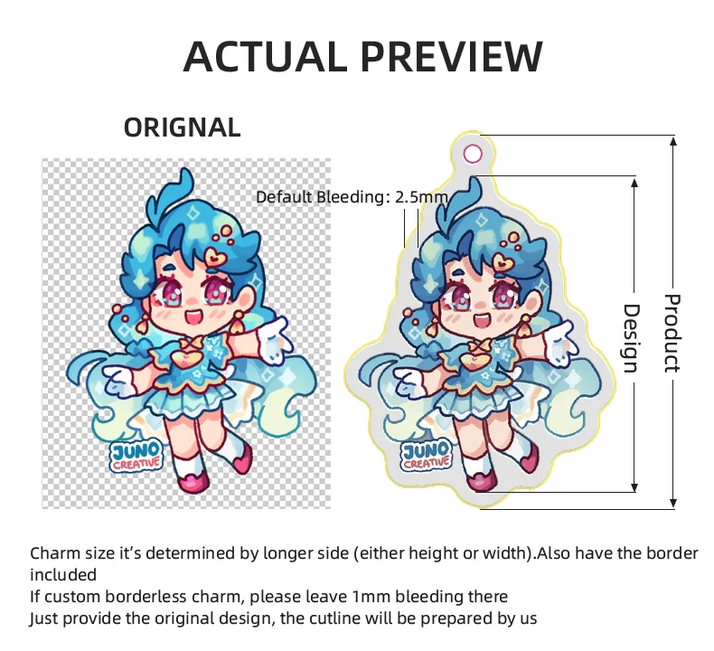 Juno Creative Colored Frosted Acrylic Charm - Customizable