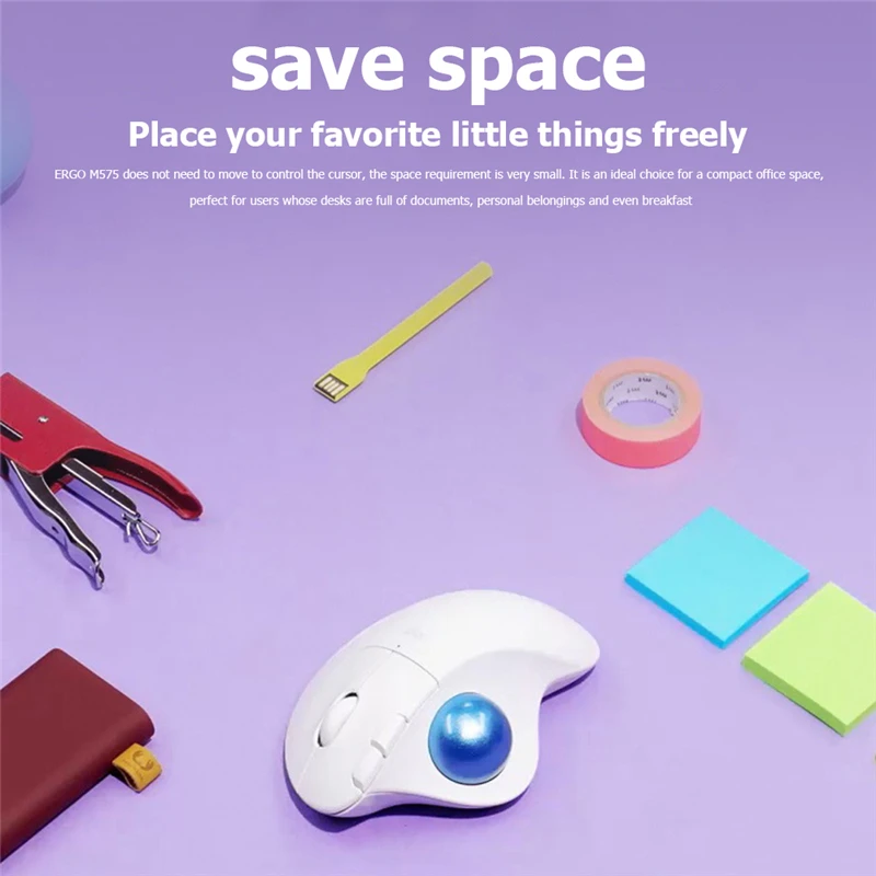 Original Logitech M575 Wireless Trackball Mouse 1000dpi Drawing Gaming ...