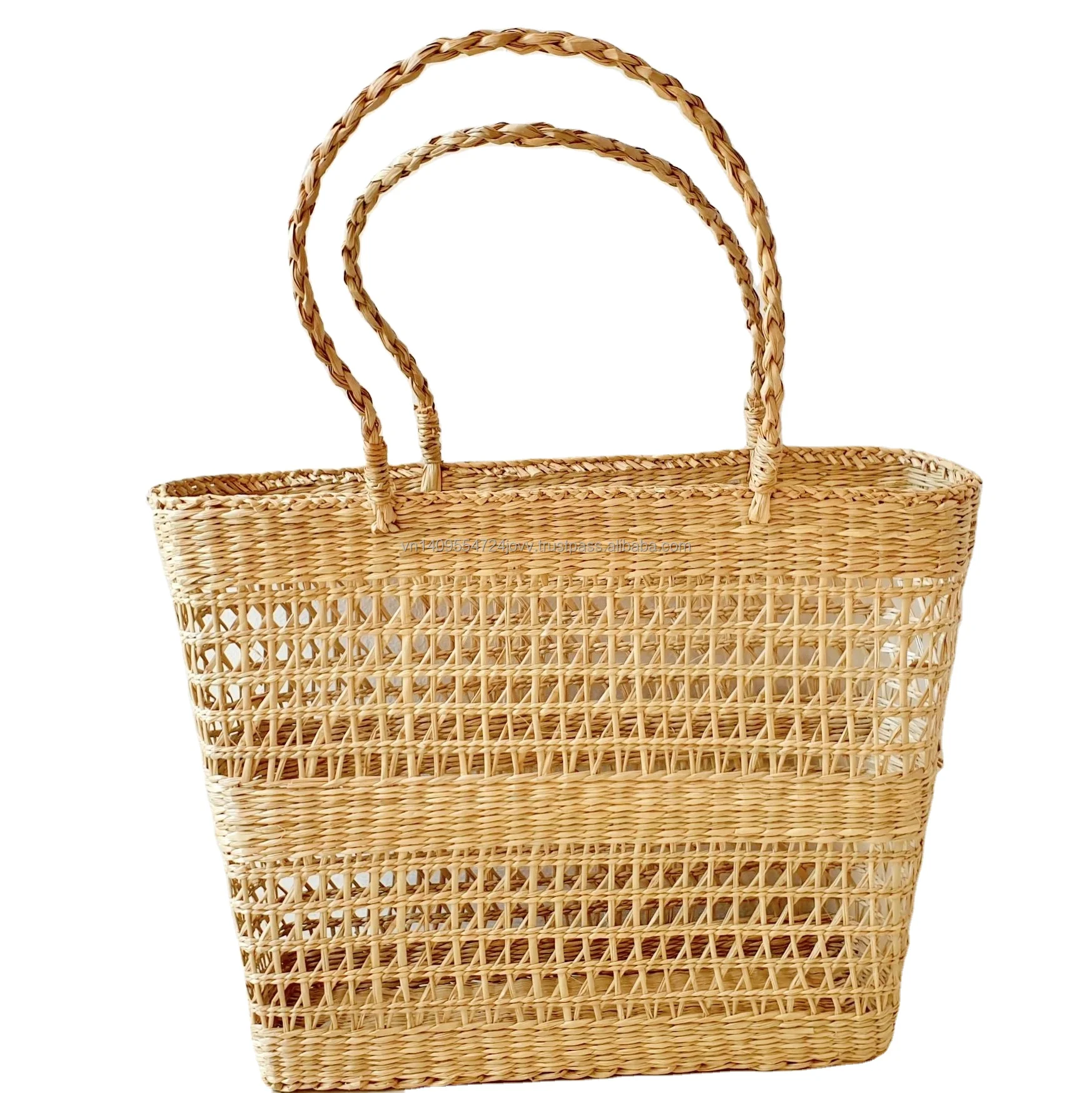 Natural Eco-friendly Rattan Bag With Handle/ Handmade Rattan Tote Bag ...