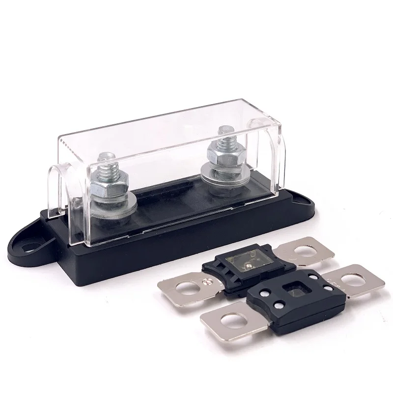 MEGA Fuse Holder Black Sole Transparent Cover Bolt on Fuse Holder Nylon ...