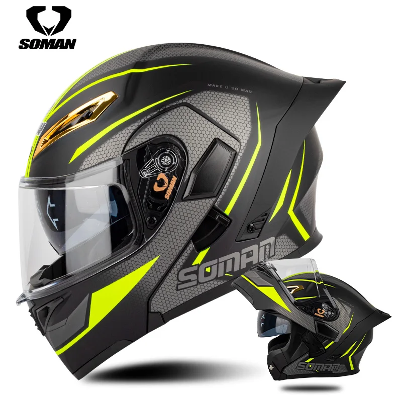 SOMAN SM955-S Motorcycle Helmet - Anti-Fog, Quick Release