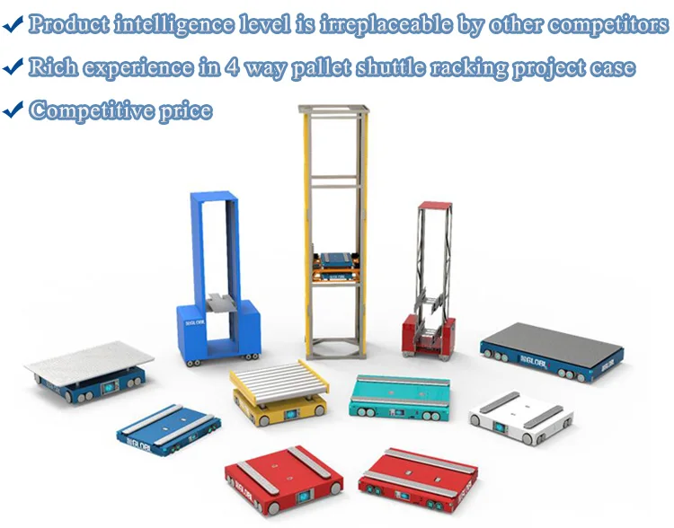 Hot Sale Shuttle Racking System Flexible Heavy Duty Shuttle Rack 4 Way ...