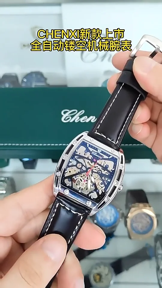 Chenxi 8885 New Men's Mechanical Watches Barrel Shaped Hollow Full ...