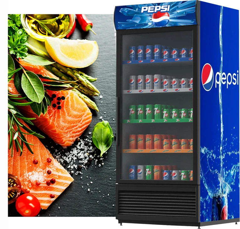 Commercial Single Door Cold Drink Display Fridge Beverage Refrigeration ...