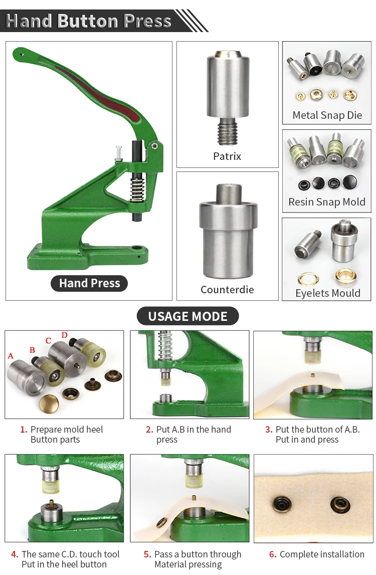OEM Four Part Snap Buttons - Durable Metal Clothing Accessories