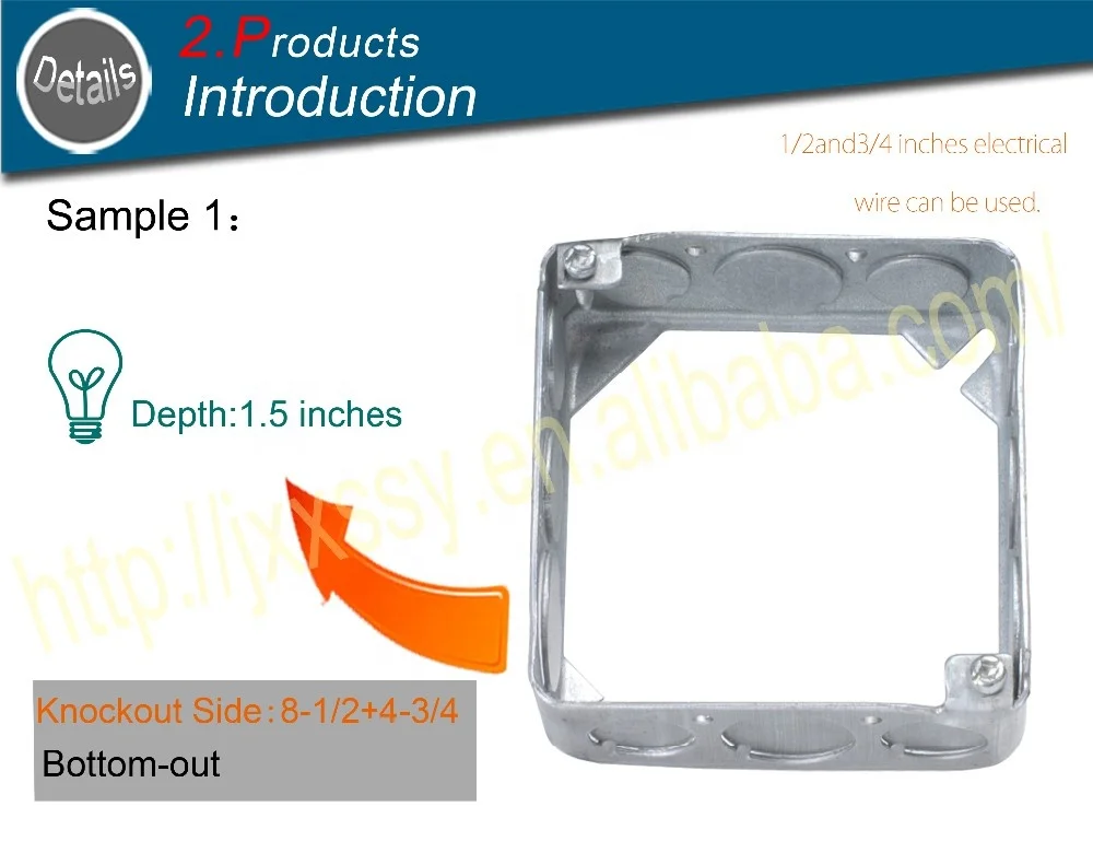 4x4 Inch Square Extension Ring Junction Box - Buy Electrical Metal Box ...