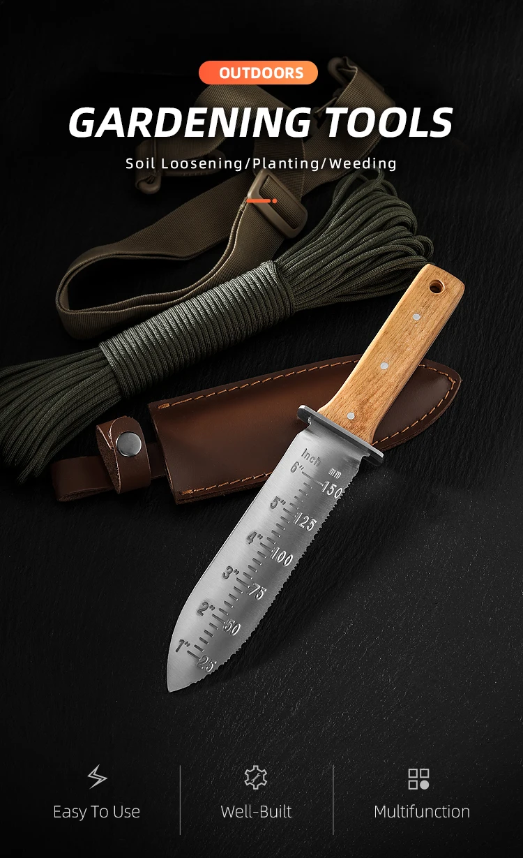 Top Quality Stainless Steel Japanese Wood Handle Utility Garden Digging ...