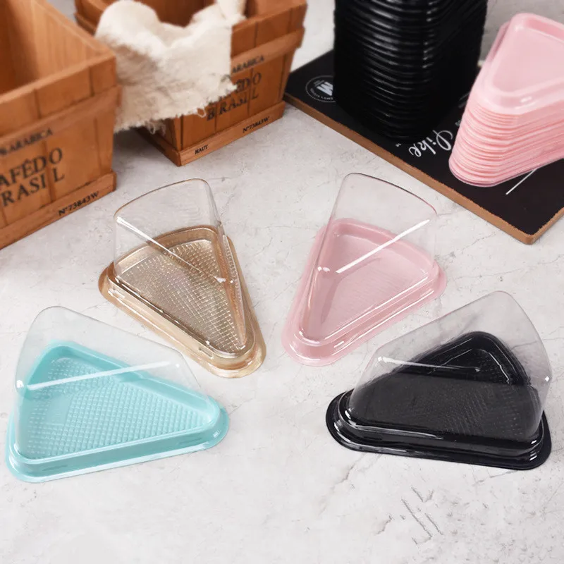 Clear Plastic Cheesecake Cake Slice Containers Individual Single Cake ...