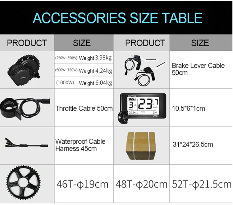 BAFANG G340 Electric Bike Conversion Kit - High Torque Power
