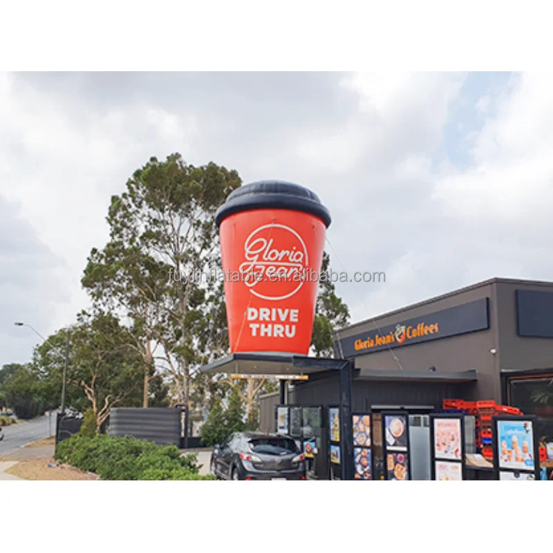 Rooftop Display Advertising Giant Inflatable Coffee Cup Balloon ...