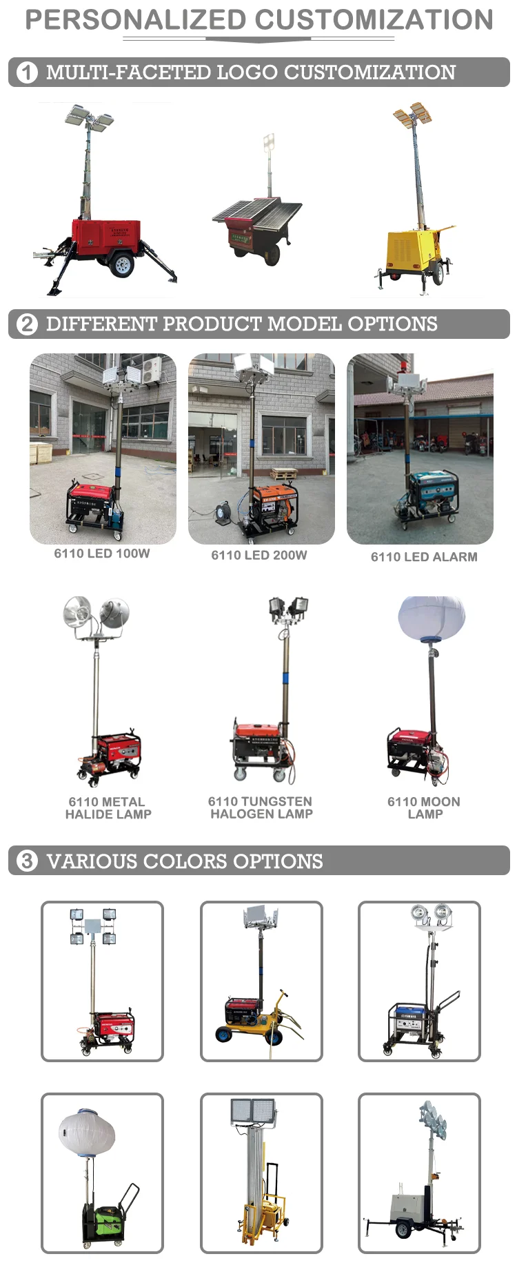 Mobile Led Signal Tower Night Scan Light Generator With Tower - Buy ...