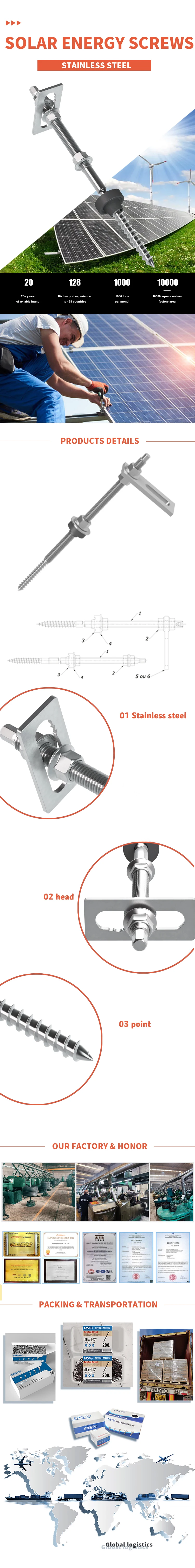 M8 M10 M12 Self-tapping Screw Double Headed Solar Panel Stainless ...