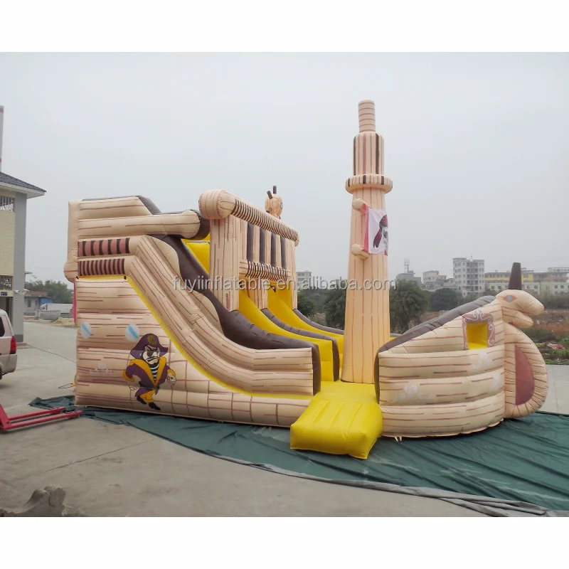 Commercial Giant Inflatable Pirate Ship Slide Inflatable Boat Pirate ...